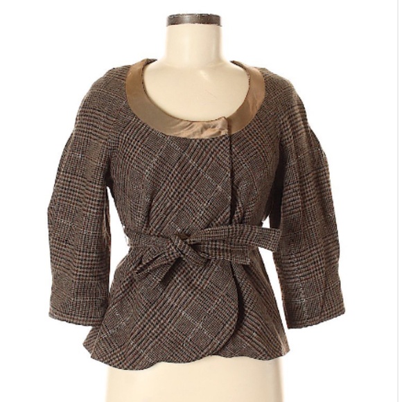 Sisley | Jackets & Coats | Sisley Brown Plaid Jacket | Poshmark